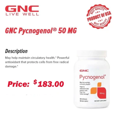 GNC Pycnogenol 50mg | LA RUE